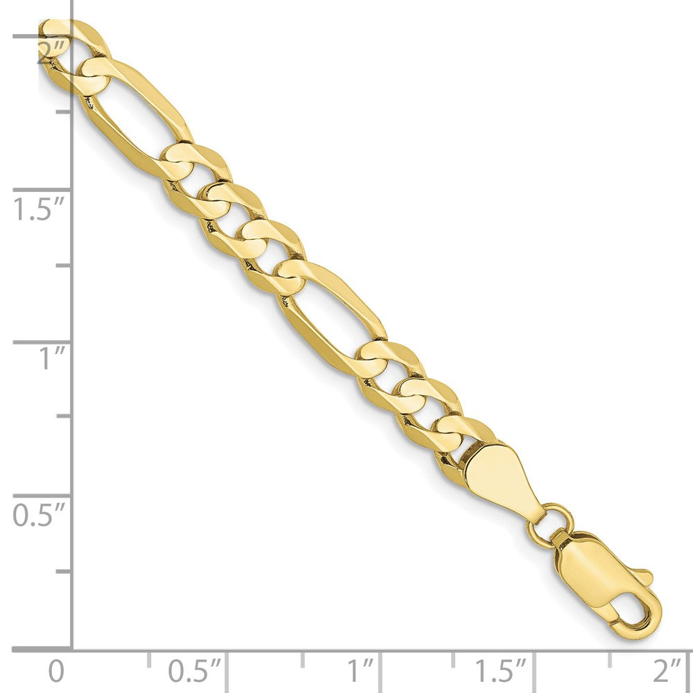 7 Inch 10K 5.5mm Concave Open Figaro Chain Bracelet – goldia.com.au
