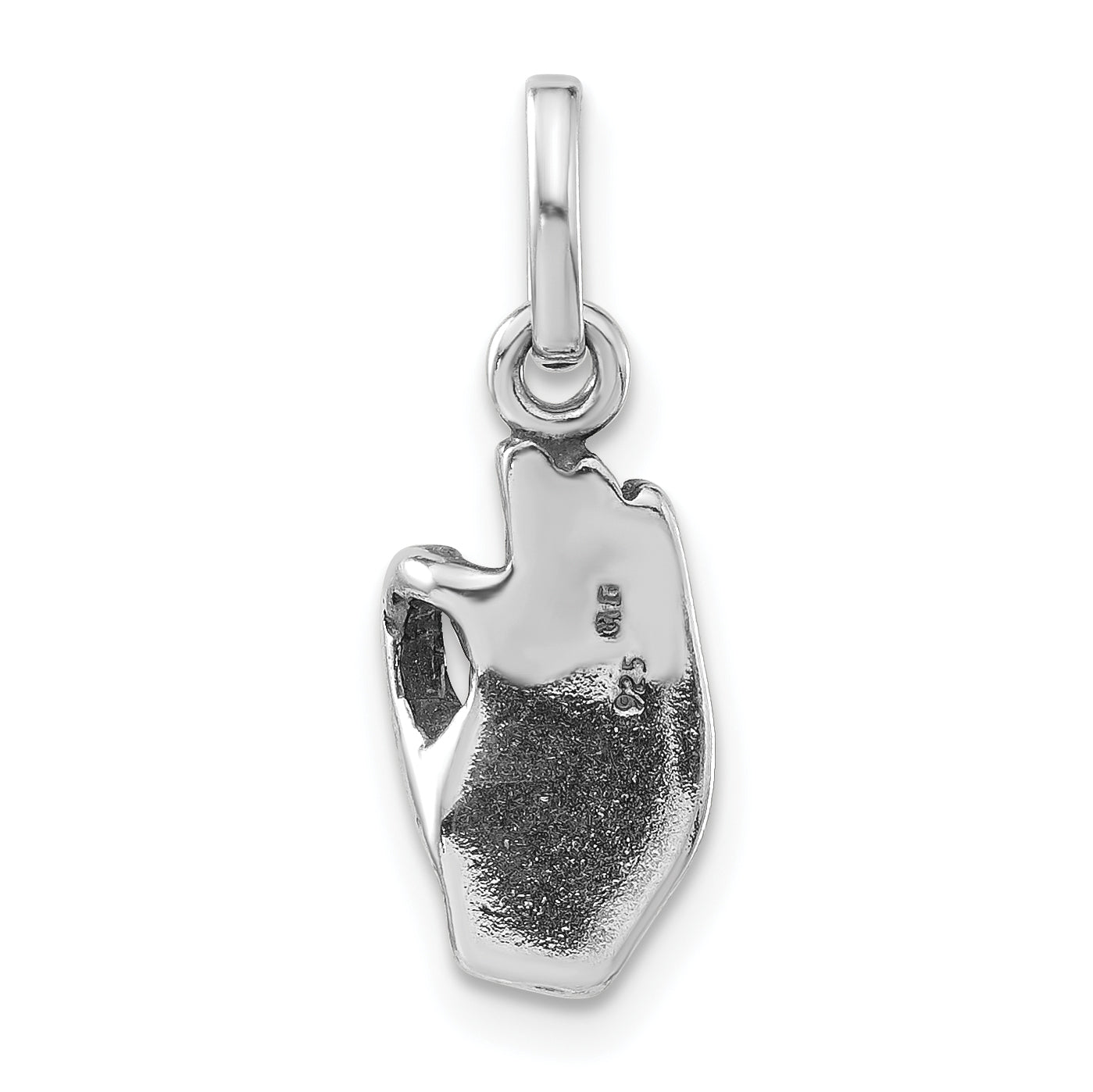 Sterling Silver Polished & Antiqued Sign Language Hand Symbol Charm ...