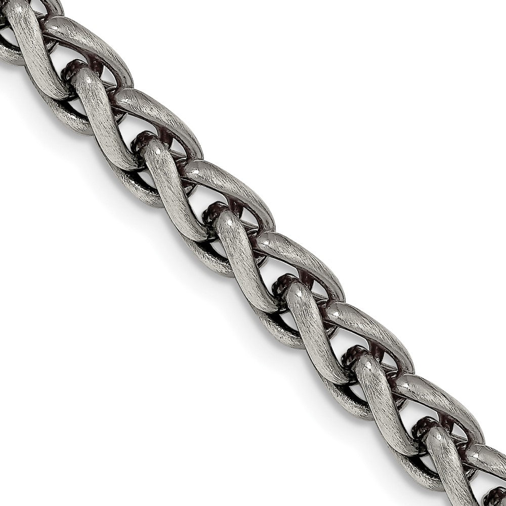 26 Inch Sterling Silver Antiqued 6mm Round Spiga Chain Necklace (QFC143 ...