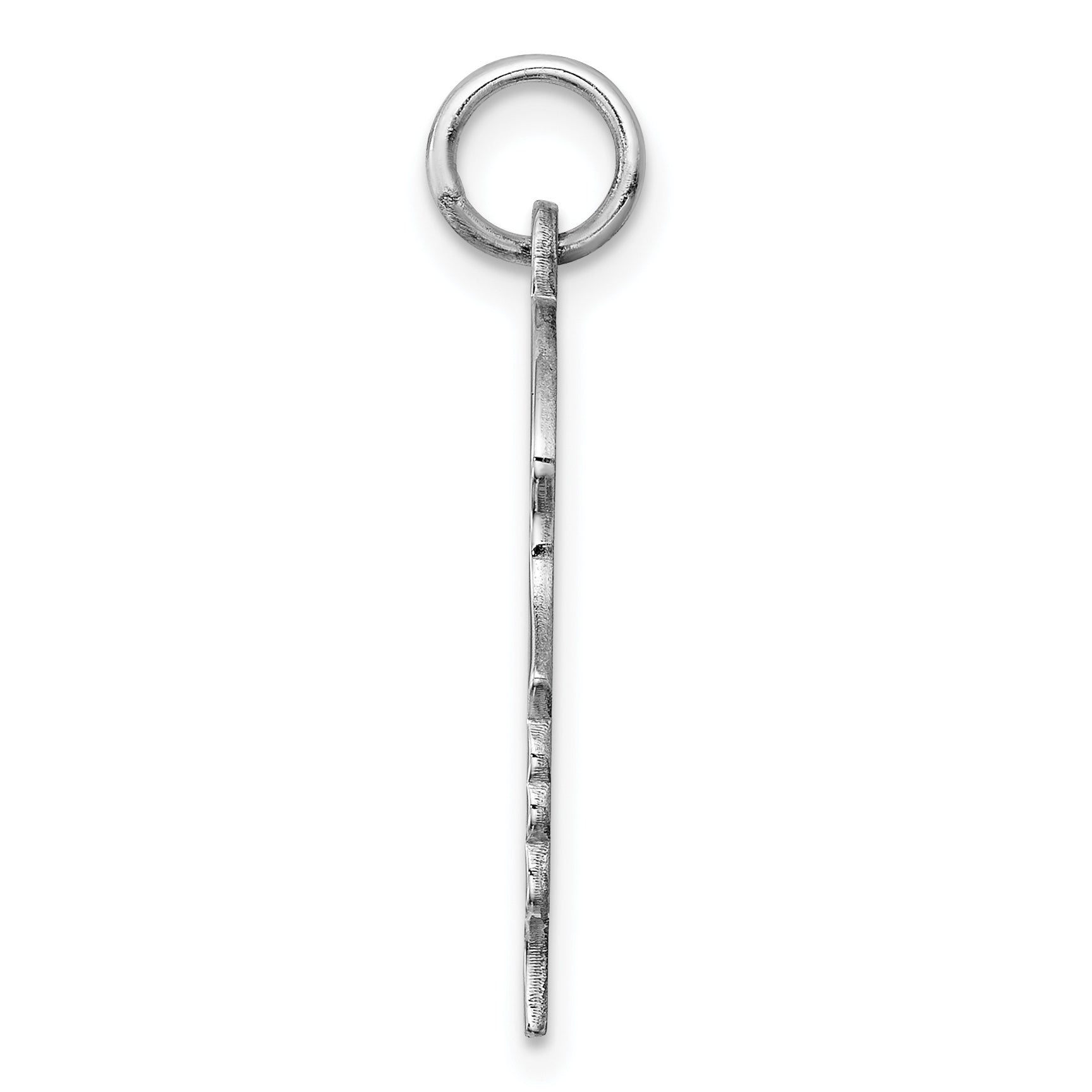Sterling Silver Rhod-Plate Eng Girl Disc Charm Polish On Front/Back ...