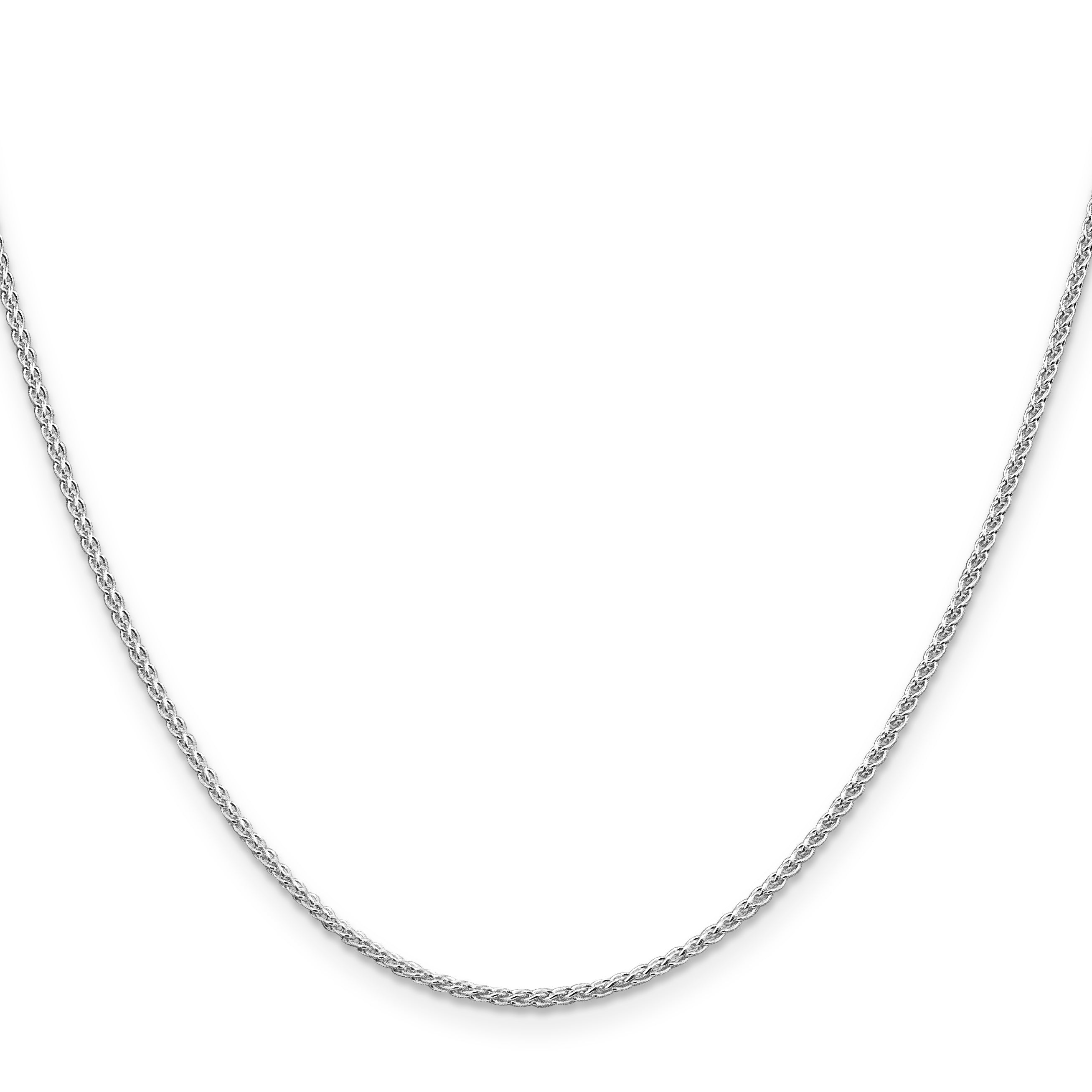 24 Inch Sterling Silver Rhodium-Plated 1.5mm Round Spiga Chain Necklac ...