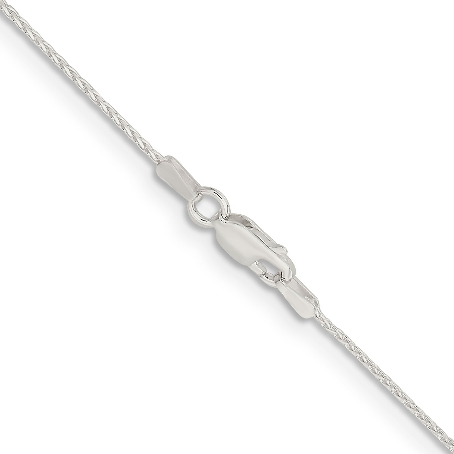 28 Inch Sterling Silver .95mm Diamond-Cut Round Spiga Chain Necklace ...
