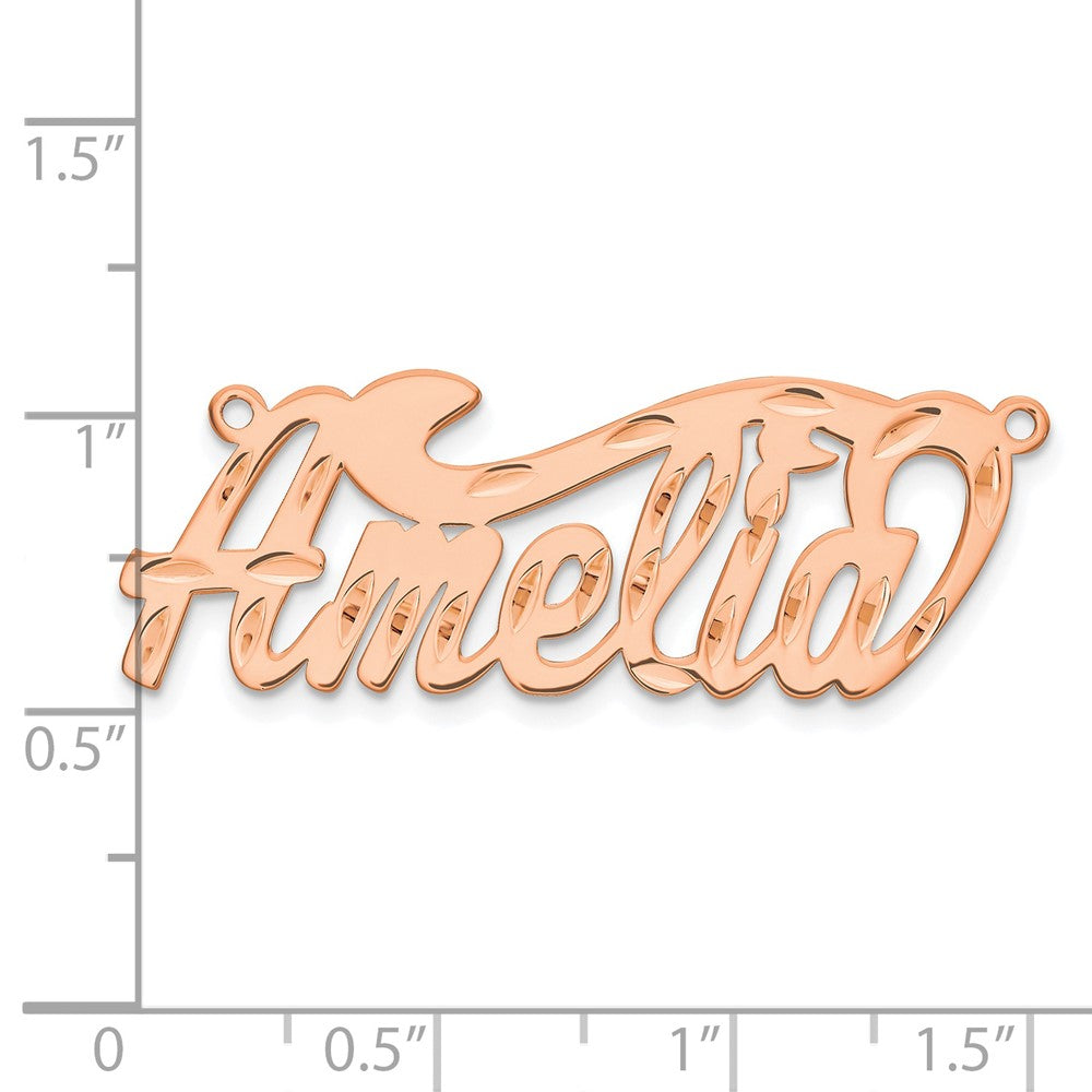 Rose Plated Sterling Silver/Rose Diamond Cut Name Plate – goldia.com.au